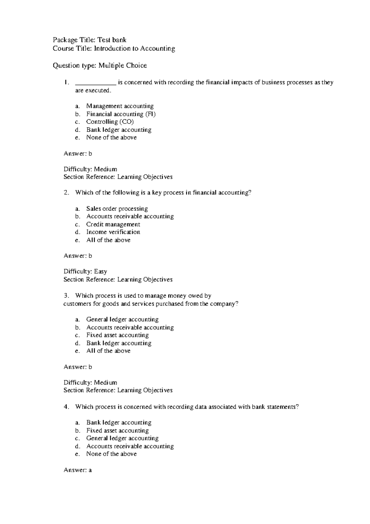 Chapter 3 - Introduction to Accounting Test Bank Questions - Studocu