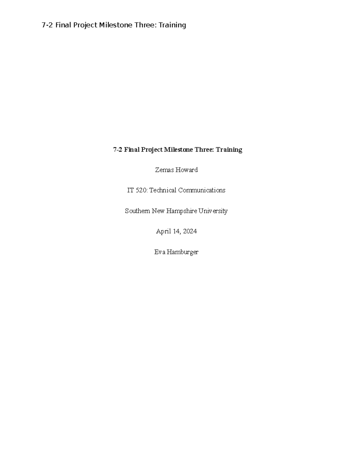 IT 520: Final Project Milestone 3 - Training & Documentation Strategy ...