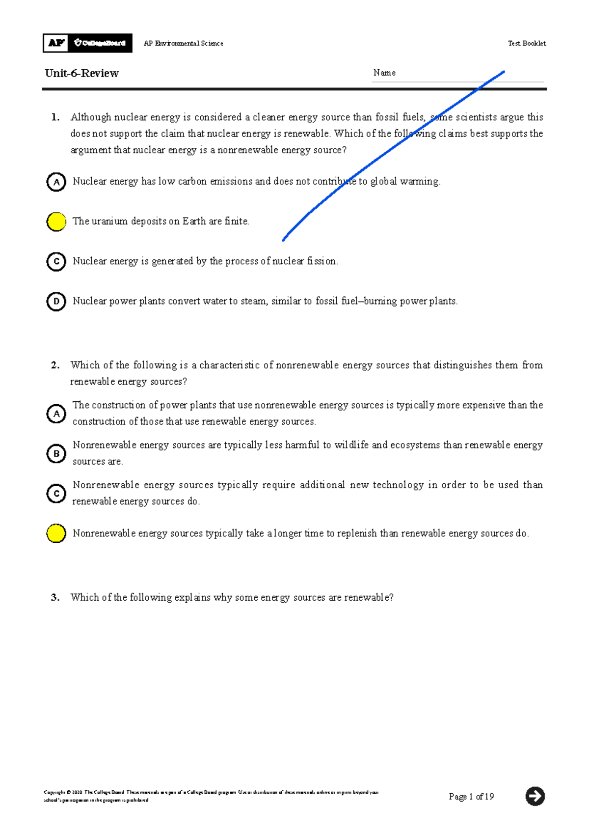 APES 2024 Unit 6 MCQ Review: Energy Sources & Environmental Impact ...