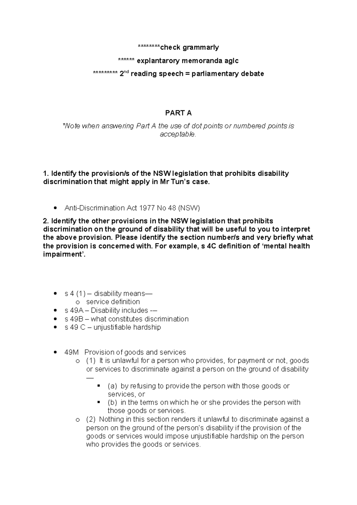 Statutory Interpretation: Disability Discrimination Act 1977 (NSW ...