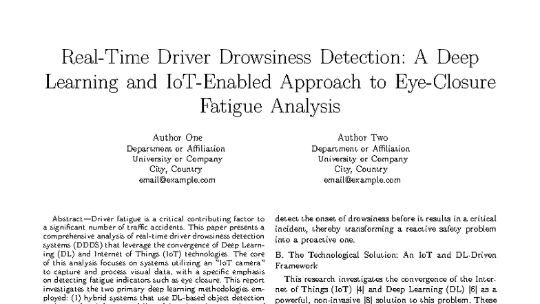 Driver Drowsiness Detection: Deep Learning Approaches & Challenges - Studocu