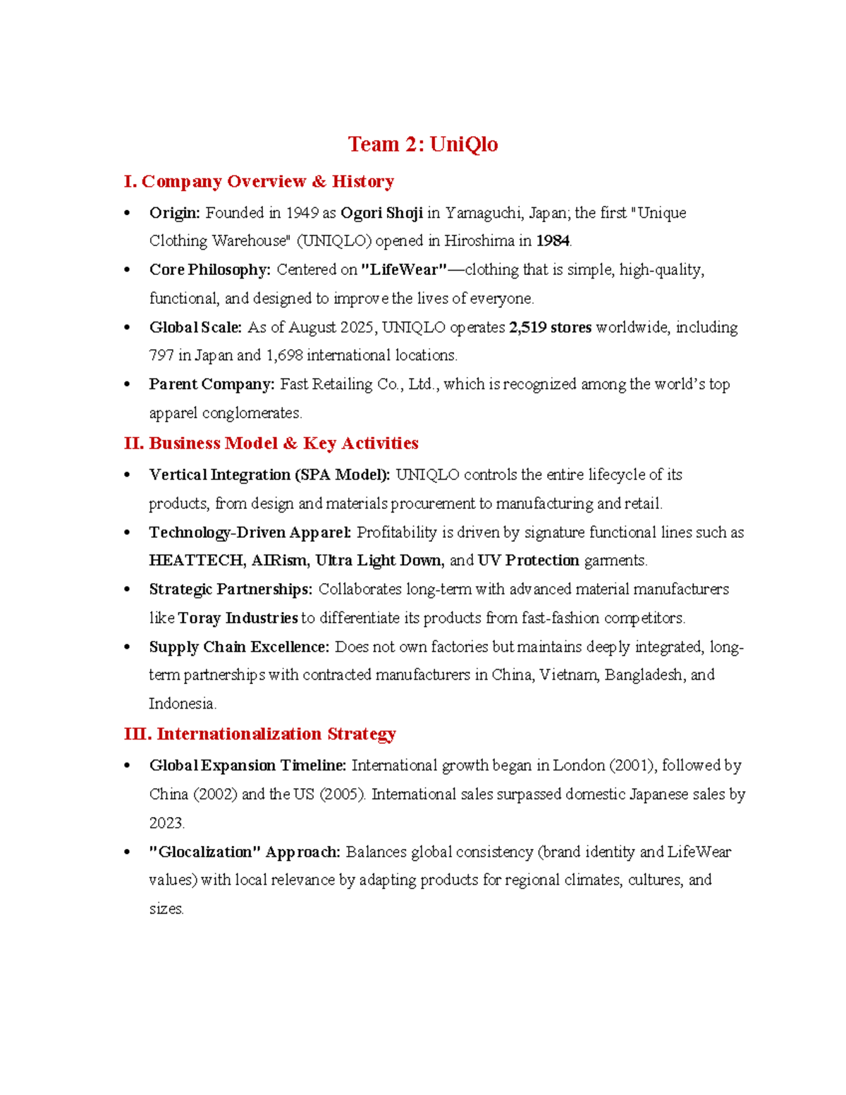 Case Study: UNIQLO's Global Expansion Strategy and Performance Analysis ...