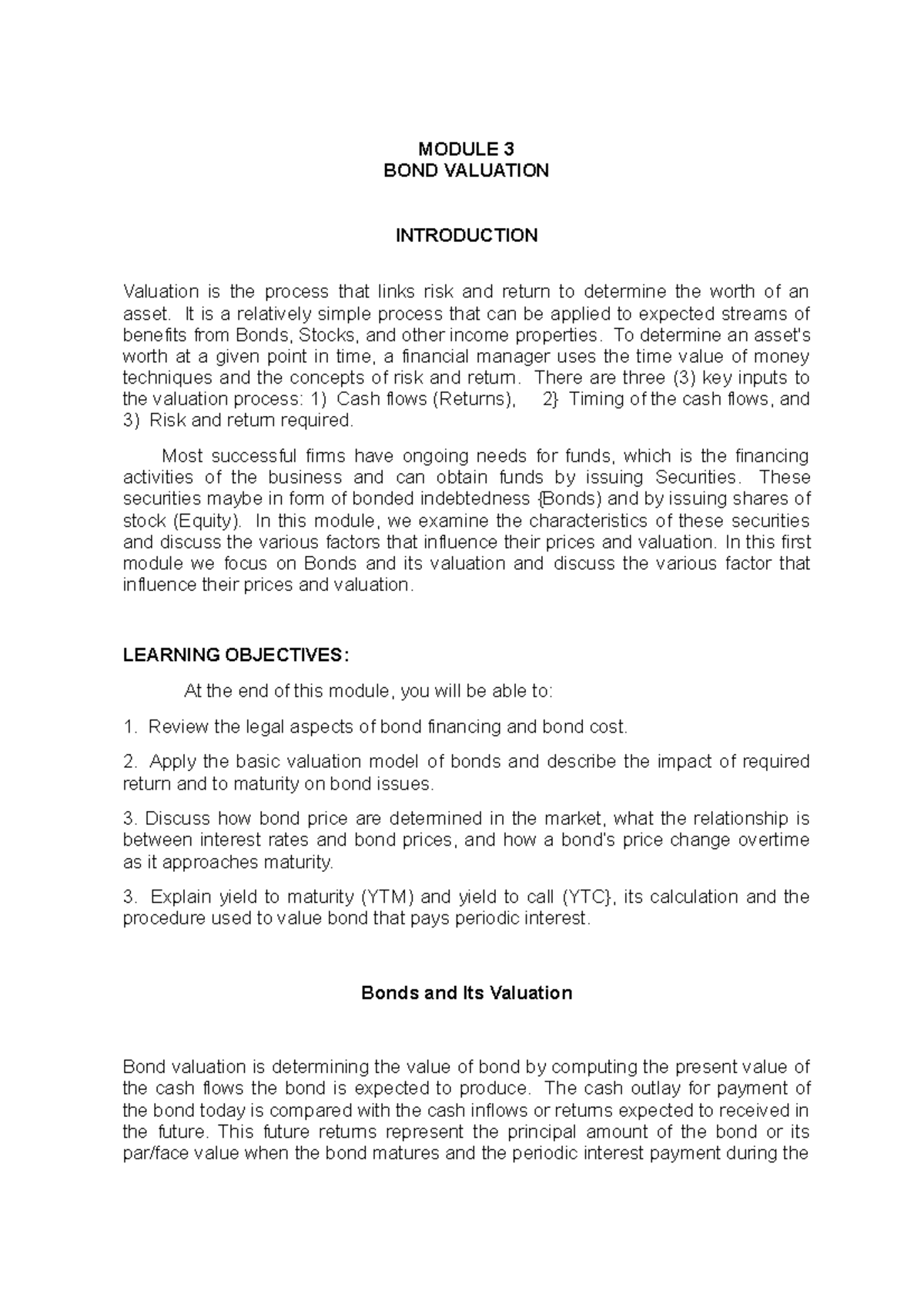 Bond Valuation and Pricing Analysis: Key Concepts and Methods - Studocu