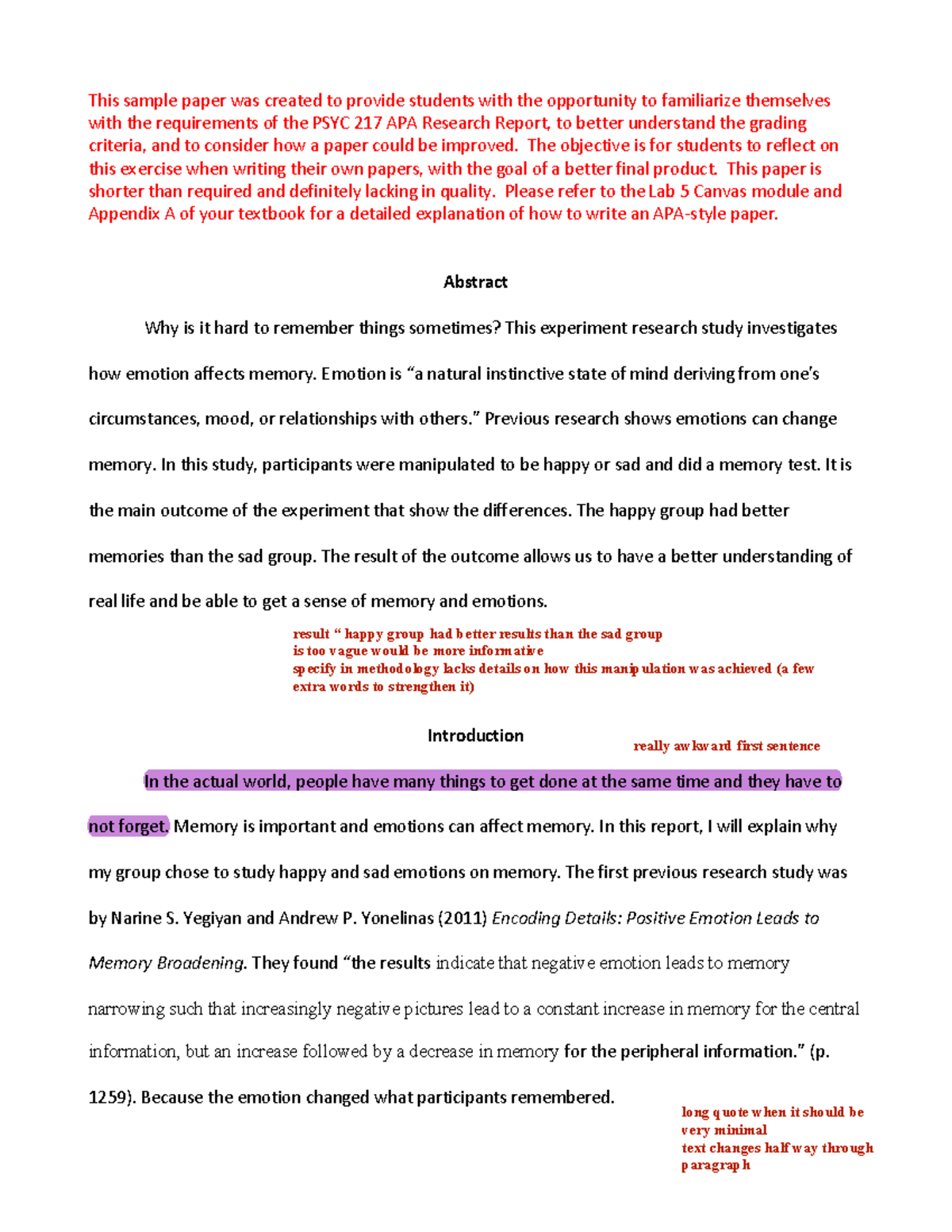 217 Lab 5 Sample Paper 2022 - This sample paper was created to provide ...
