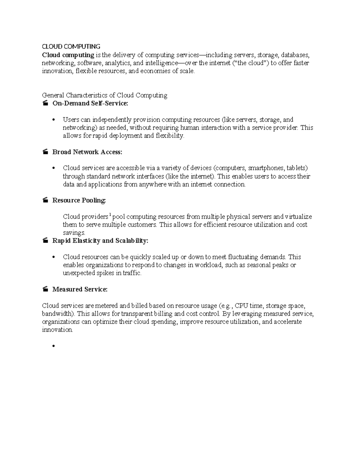 Cloud Computing - practice - CLOUD COMPUTING Cloud computing is the ...