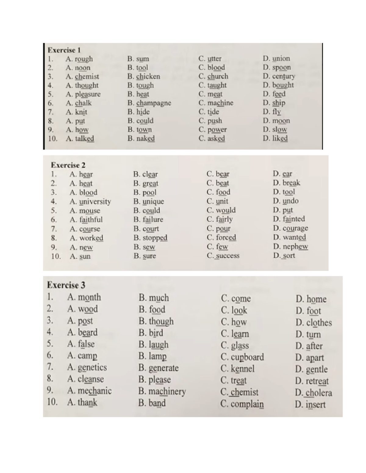 English Vocabulary Exercises - Course Code: ENG101 - Studocu