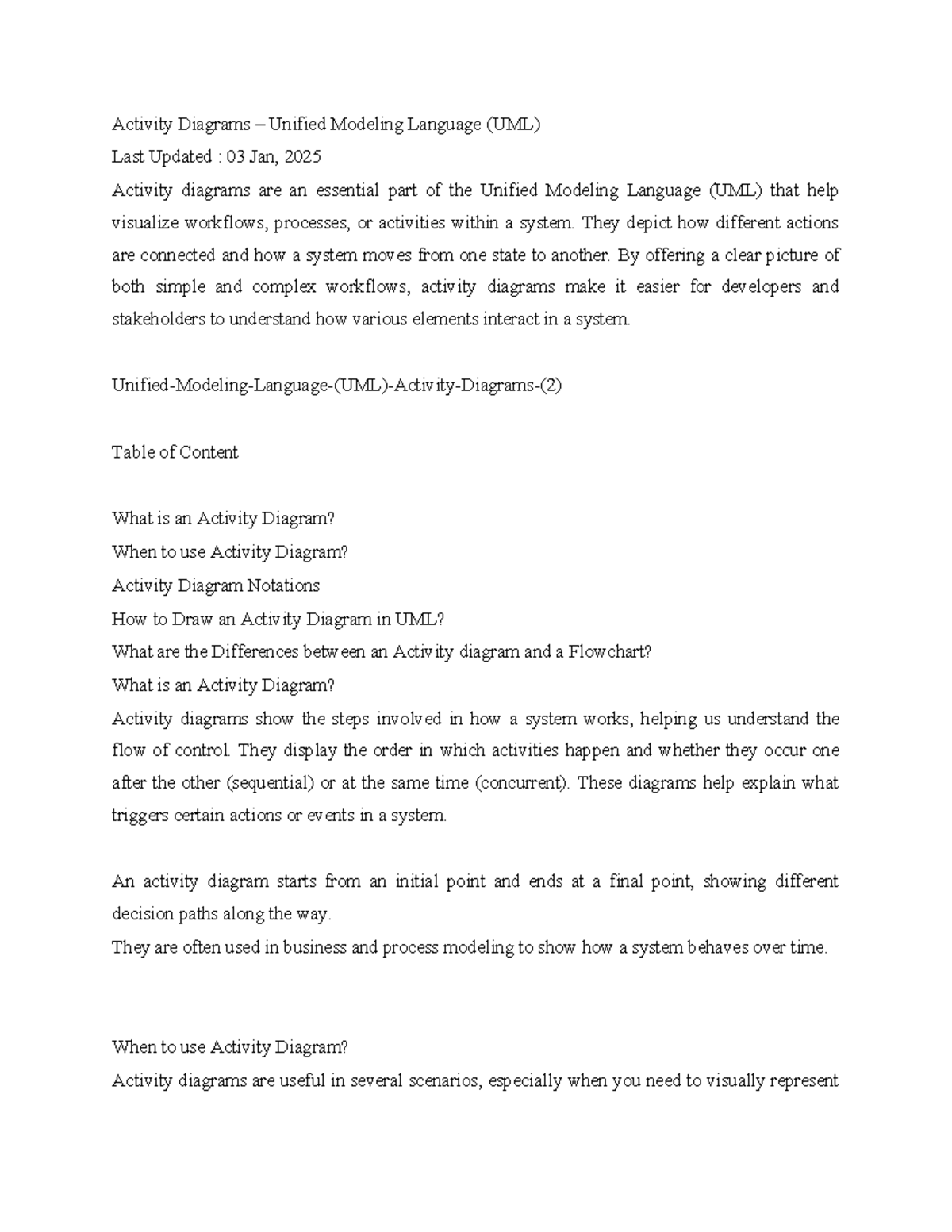 Activity Diagrams - need - Activity Diagrams – Unified Modeling ...