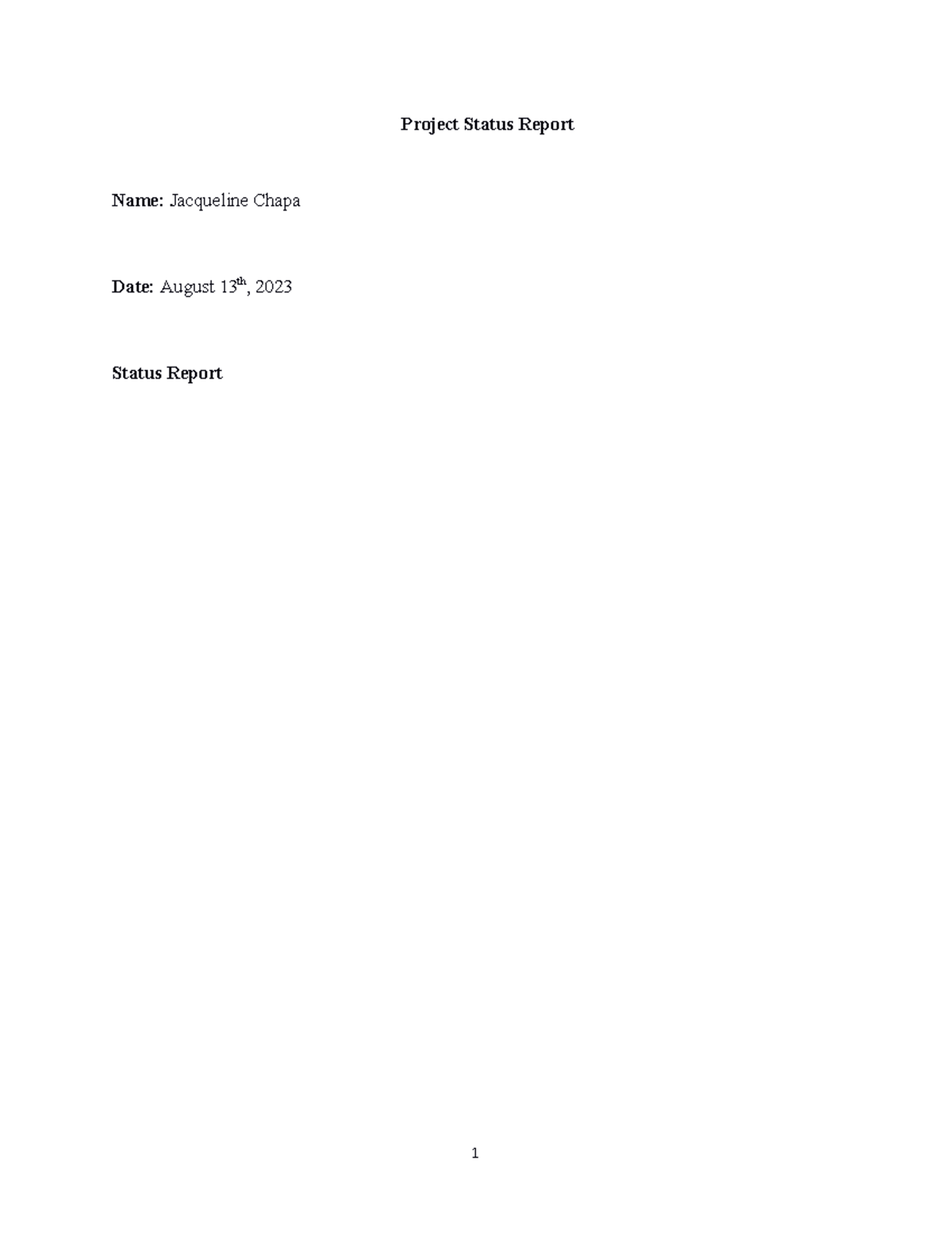 DAT 223 Project 3 Status Report by Jacqueline Chapa on Data Analysis - Studocu