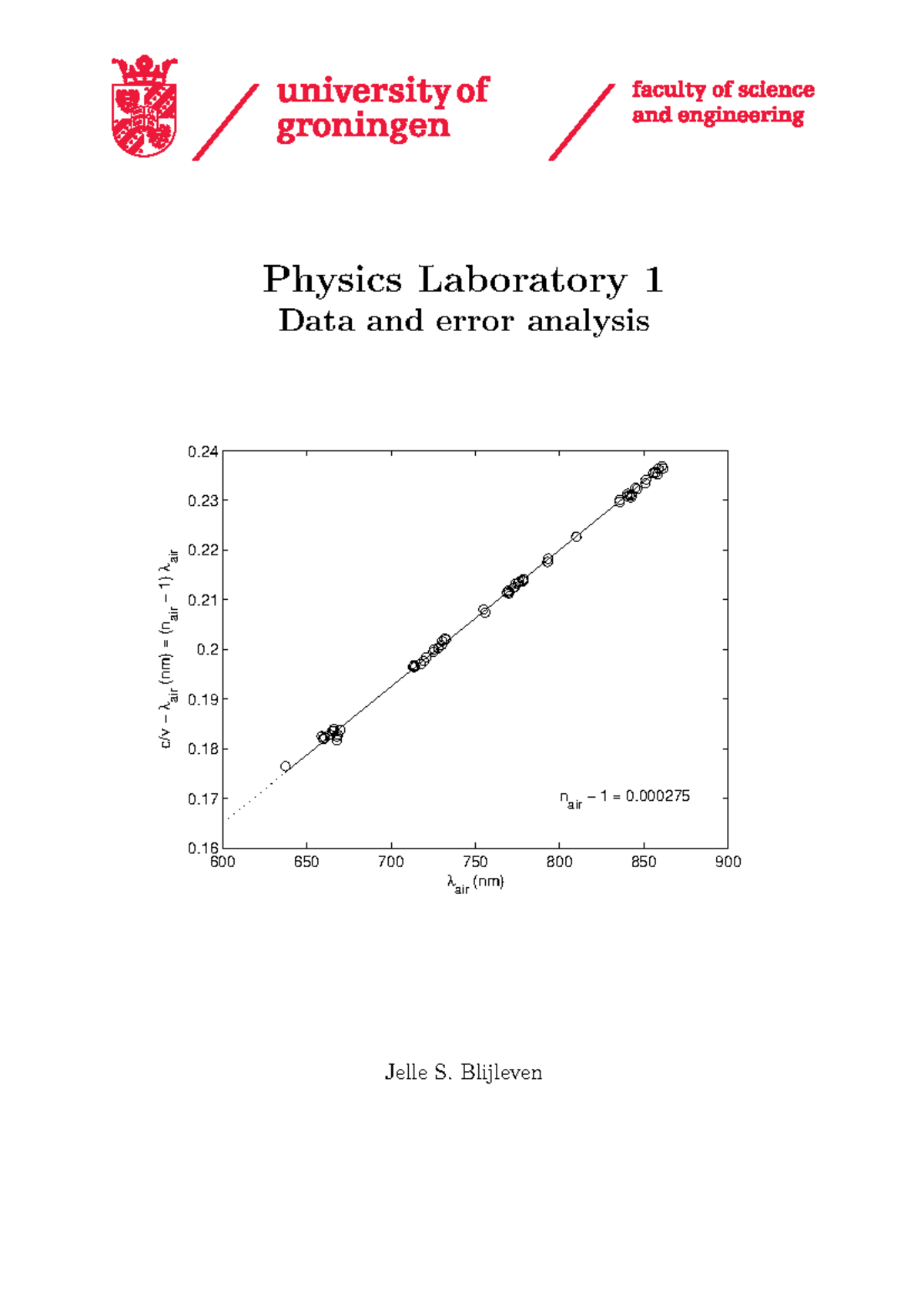 PL1 Physics Laboratory 1: Data and Error Analysis Notes - Studeersnel