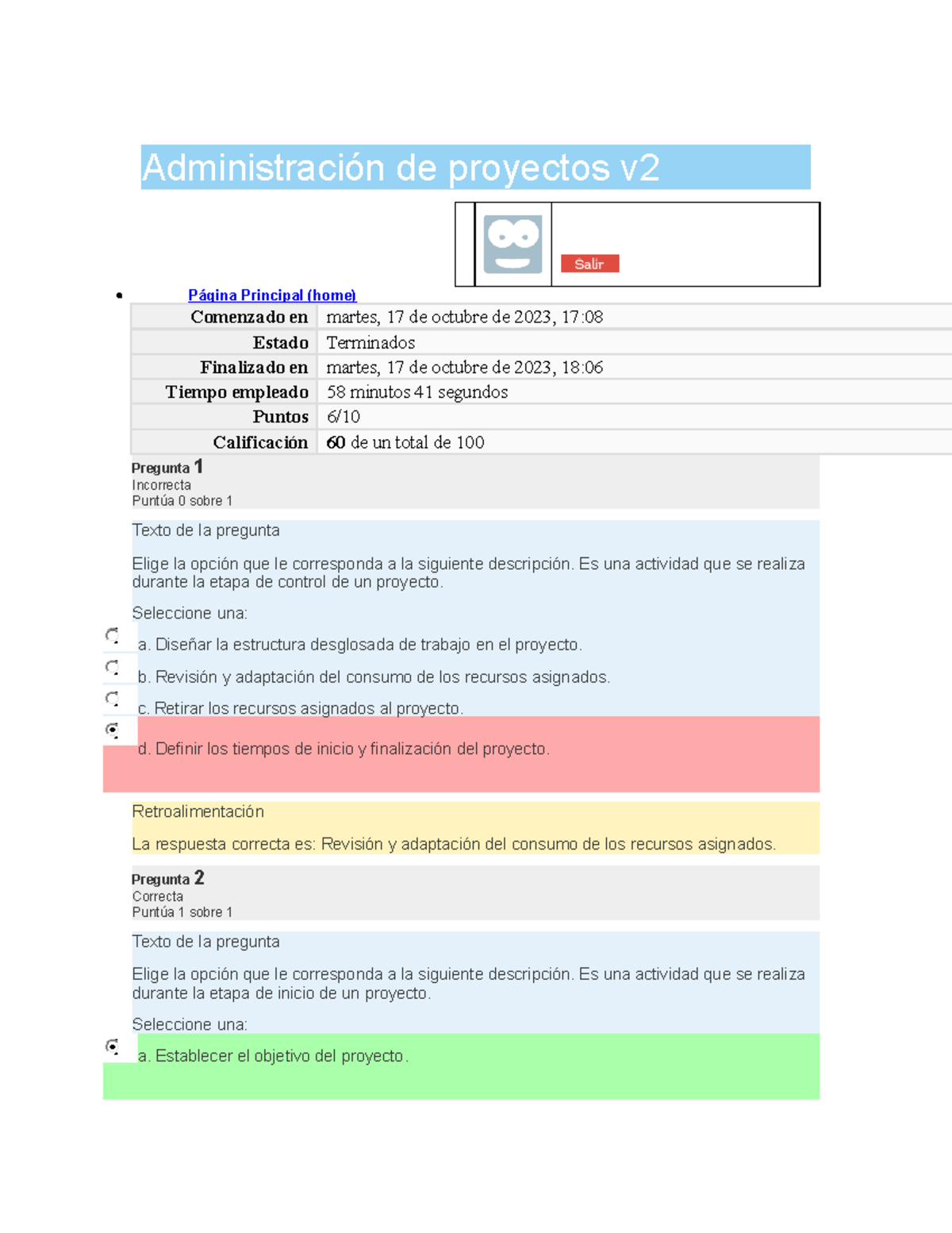 Administración de Proyectos V2 - Examen Final 2023 - Studocu