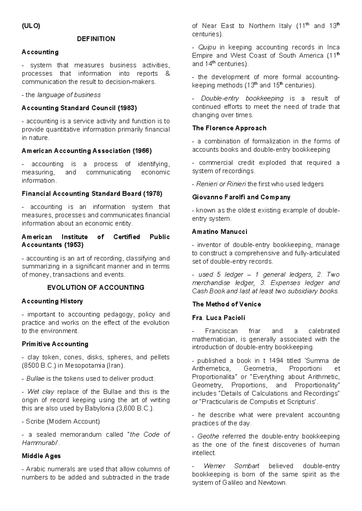 (ACC111) Accounting Evolution: From Ancient Practices to Modern ...