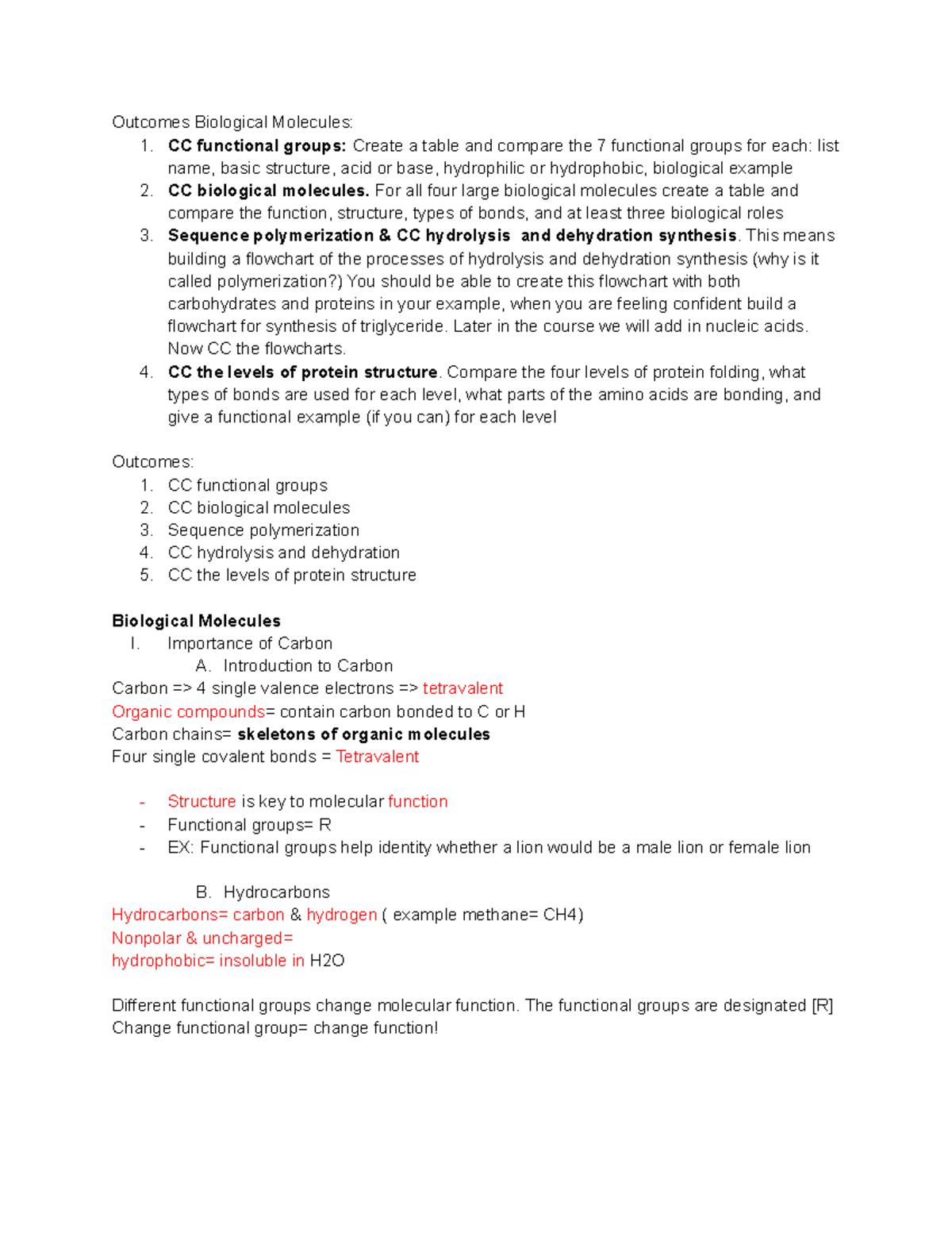 Biological Molecules Overview: Functions, Structures, and Processes ...