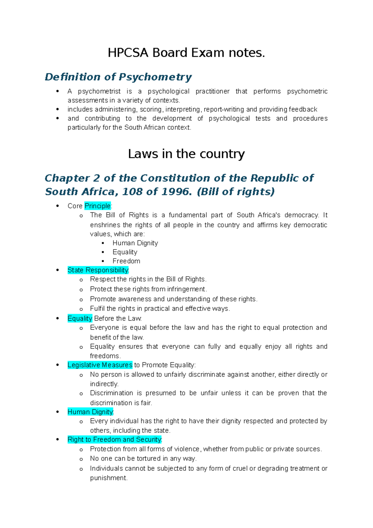 HPCSA Board Exam Notes: Ethical Guidelines for Psychologists in SA ...