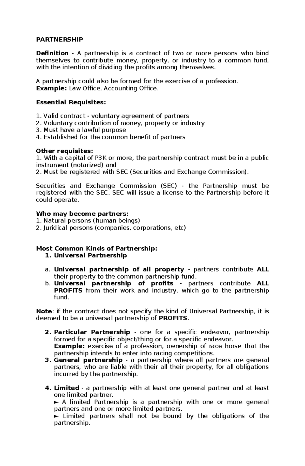 Business Law: Understanding Partnerships (4) - Studocu