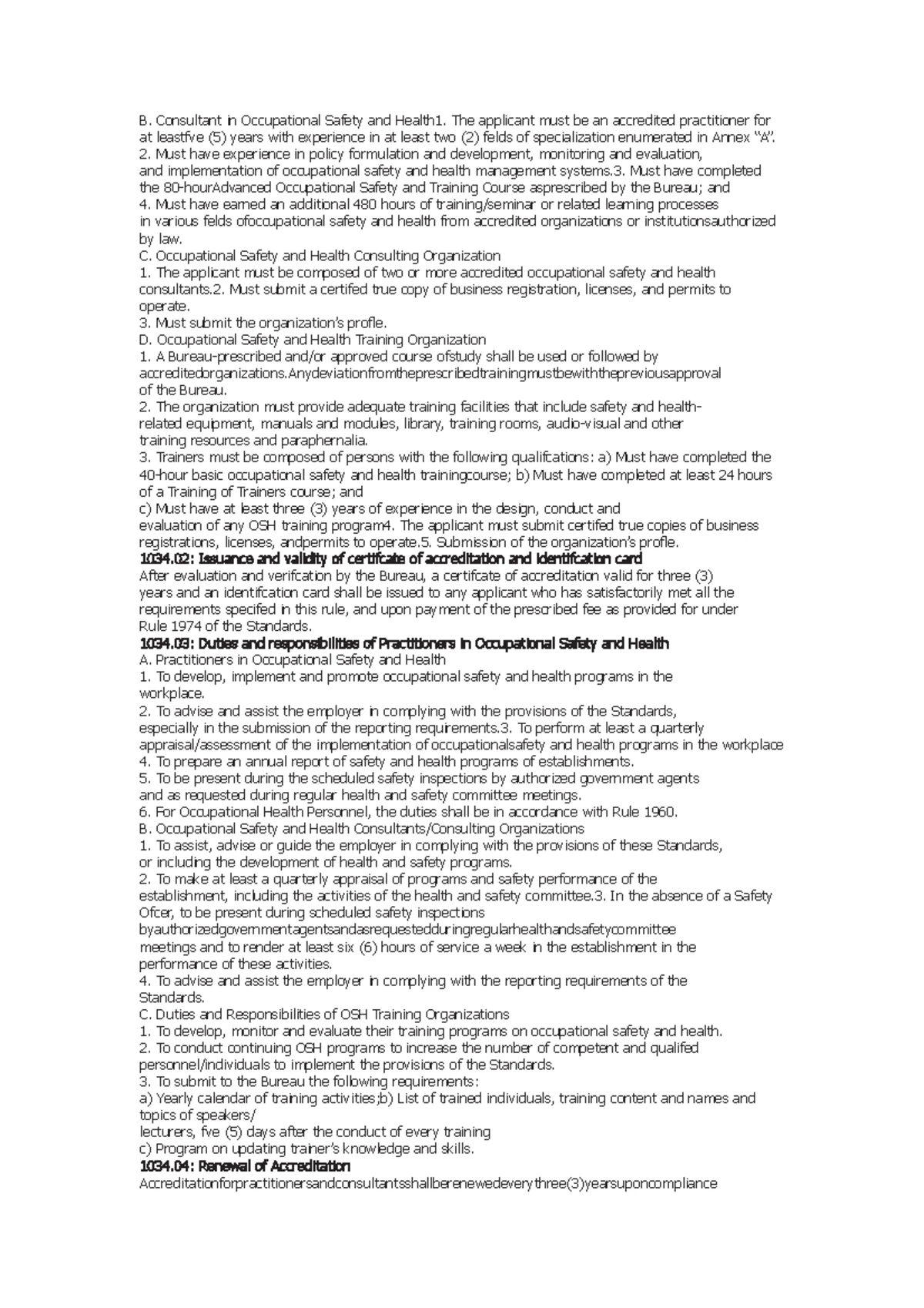 Osh 35 - occupational safety and health management notes - (3) No ...