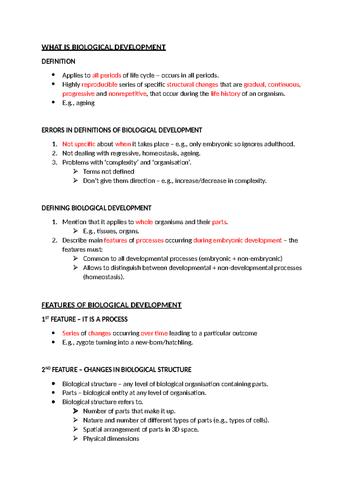 L2 Biological Development: Key Concepts and Definitions - Studocu