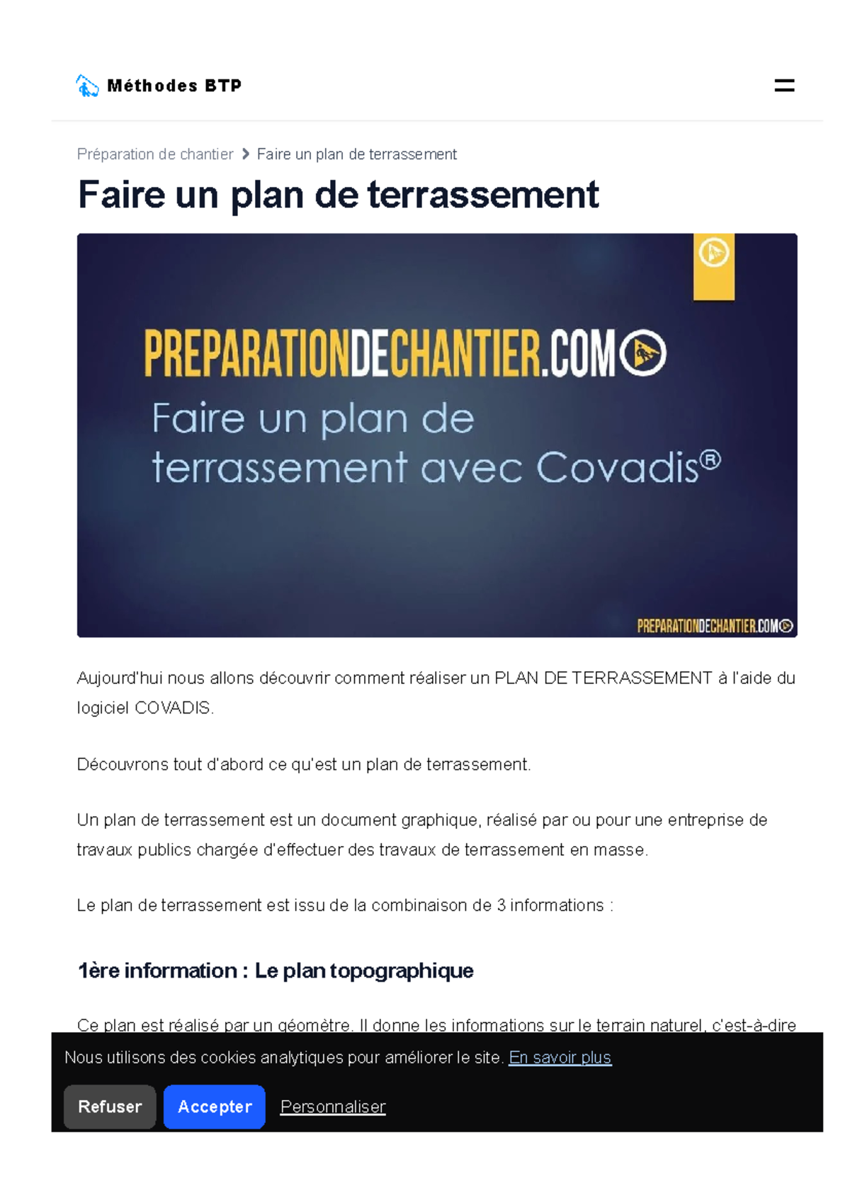 Méthodes BTP - Préparation Chantier: Guide pour Plan de Terrassement ...