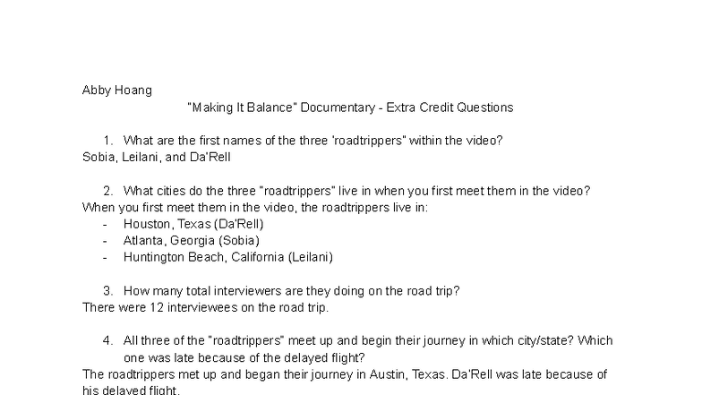 Ab Hoang It Documentary Extra Credit Questions (Course Code: Extra Work ...