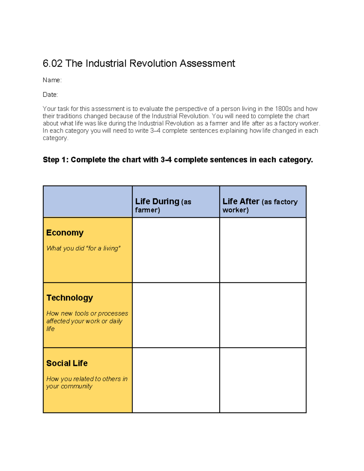 6.02 v23 Industrial Revolution Assessment Guide - Studocu