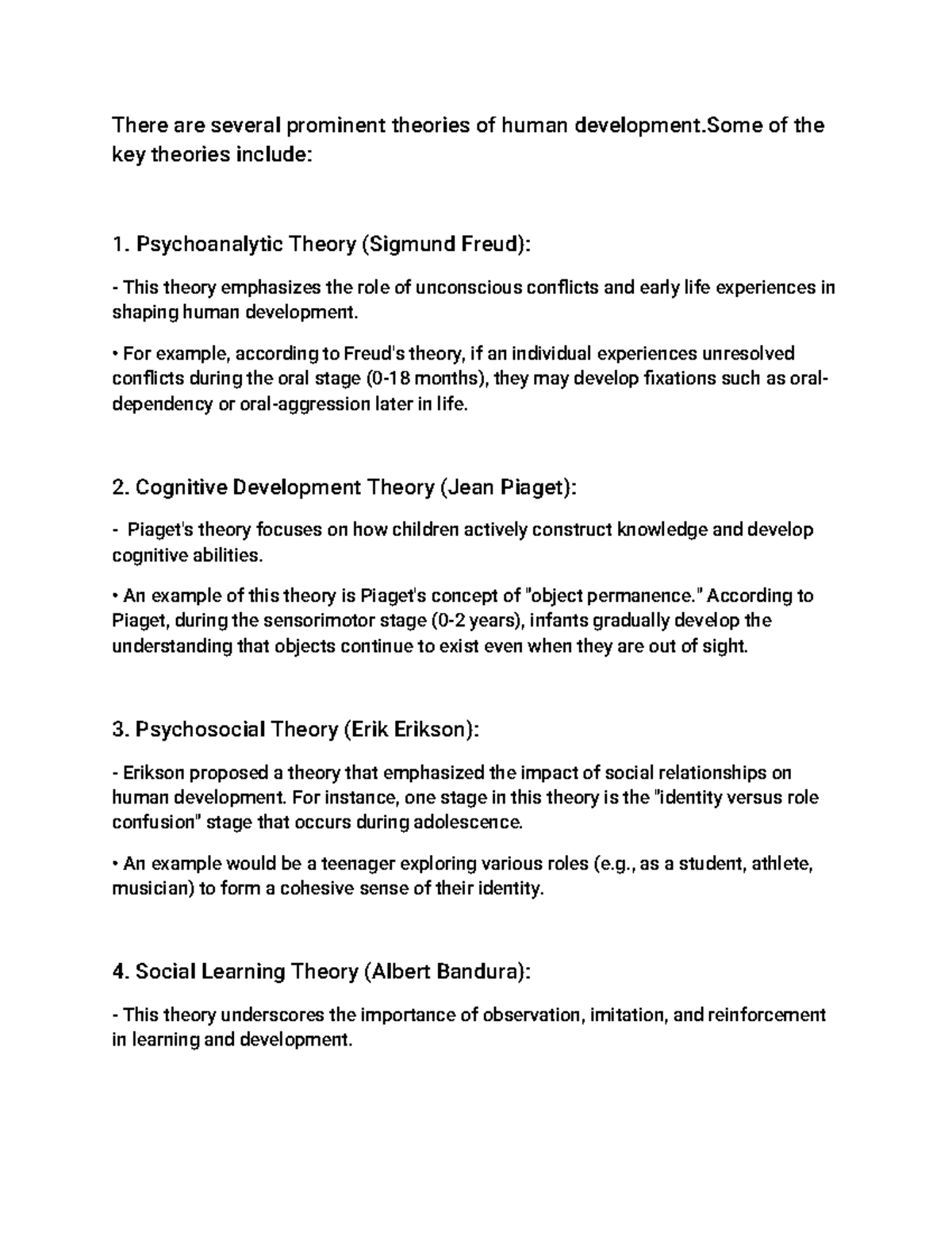 Human Development Theories Overview - WPS Office - Studocu