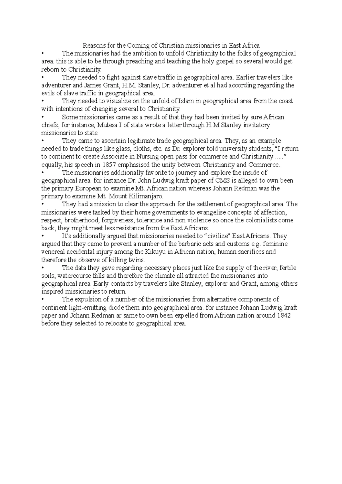 Role of Christian missionaries in the colonization of East Africa ...