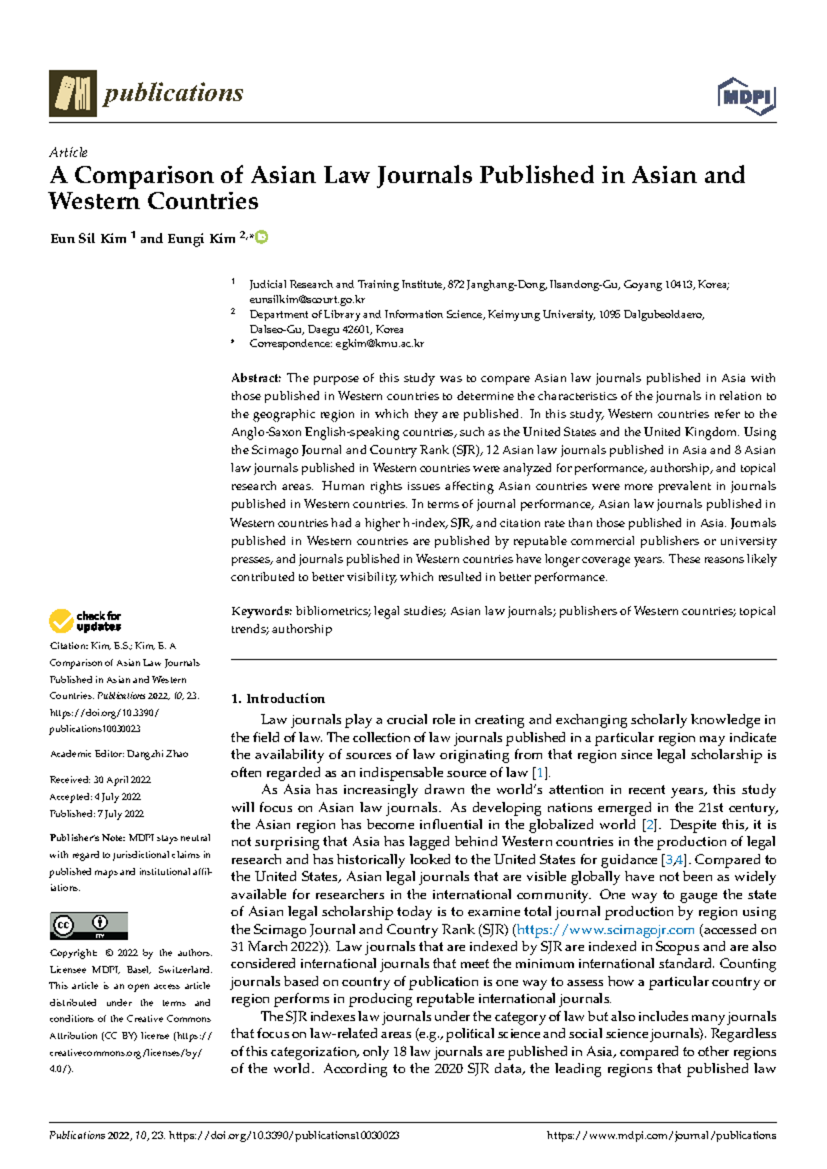 A Comparative Study of Asian Law Journals: Asia vs. West - Studocu