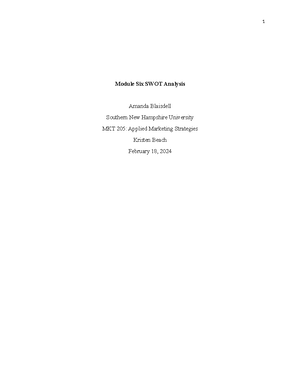 MKT205 Module Two Milestone - Module Two Milestone Worksheet: Target ...