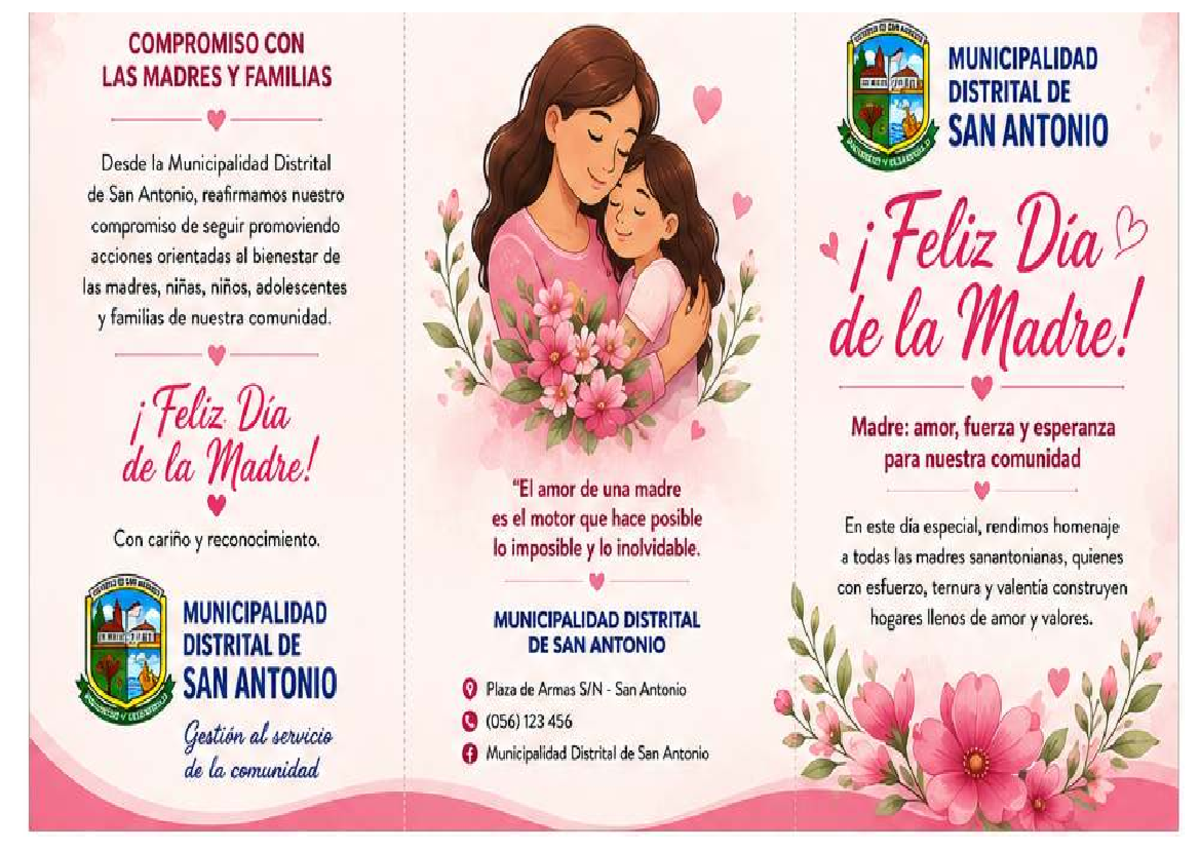 Tríptico del Día de la Madre - Municipalidad Distrital de San Antonio ...
