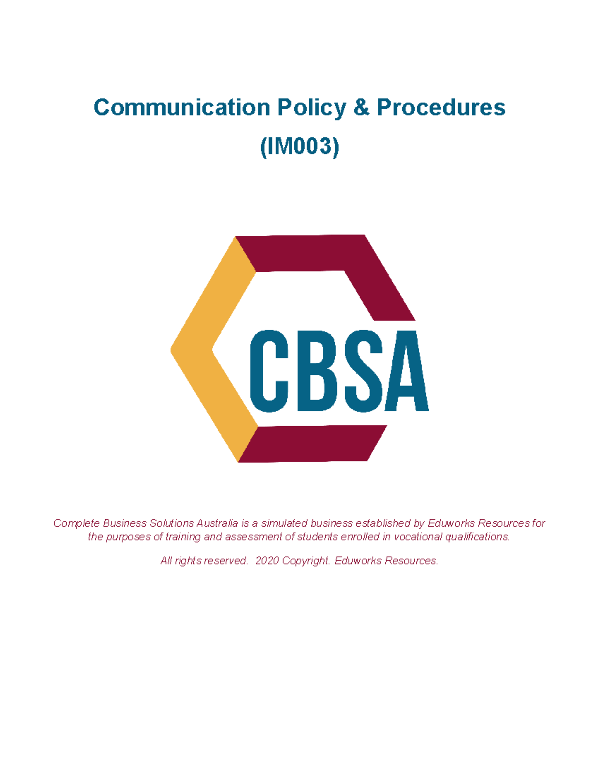 IM003 Communication Policy and Procedures for CBSA Operations - Studocu