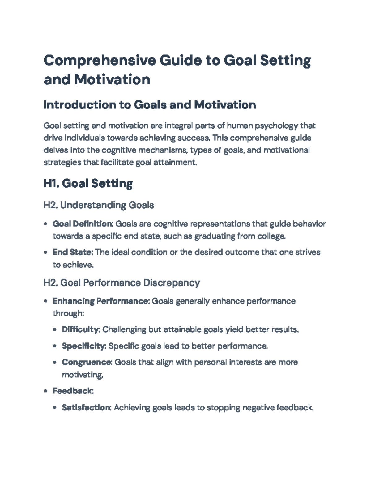 Comprehensive Guide to Goal Setting and Motivation Strategies ...