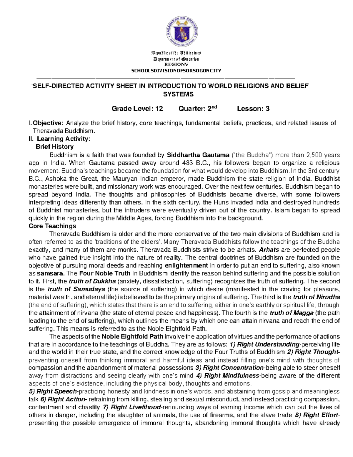 Iwrbs Learning-Activity-Sheet Quarter-2 Lesson-3 - Republic of the ...