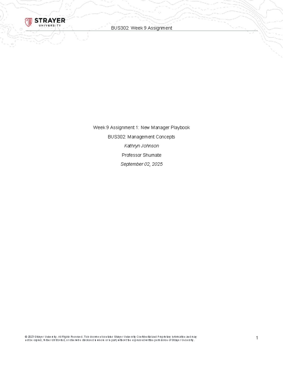 BUS302: Week 9 Assignment - New Manager Playbook Part 3 - Studocu