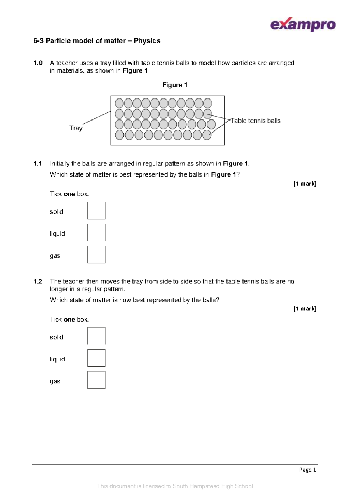 Physics 1.0: Particle Model of Matter Study Notes - Studocu