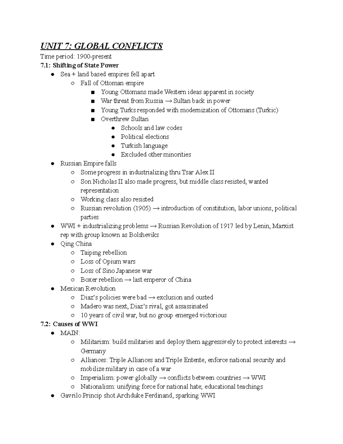 AP World History Complete Guide: Unit 7 - Global Conflicts and ...