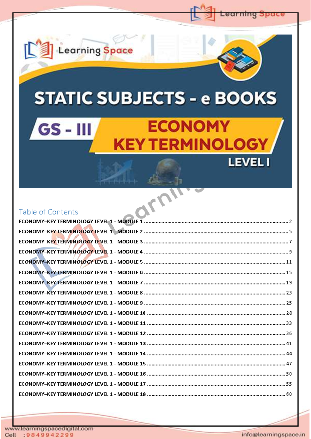 Economy Key Terminology Level 1 - Comprehensive Overview - Studocu