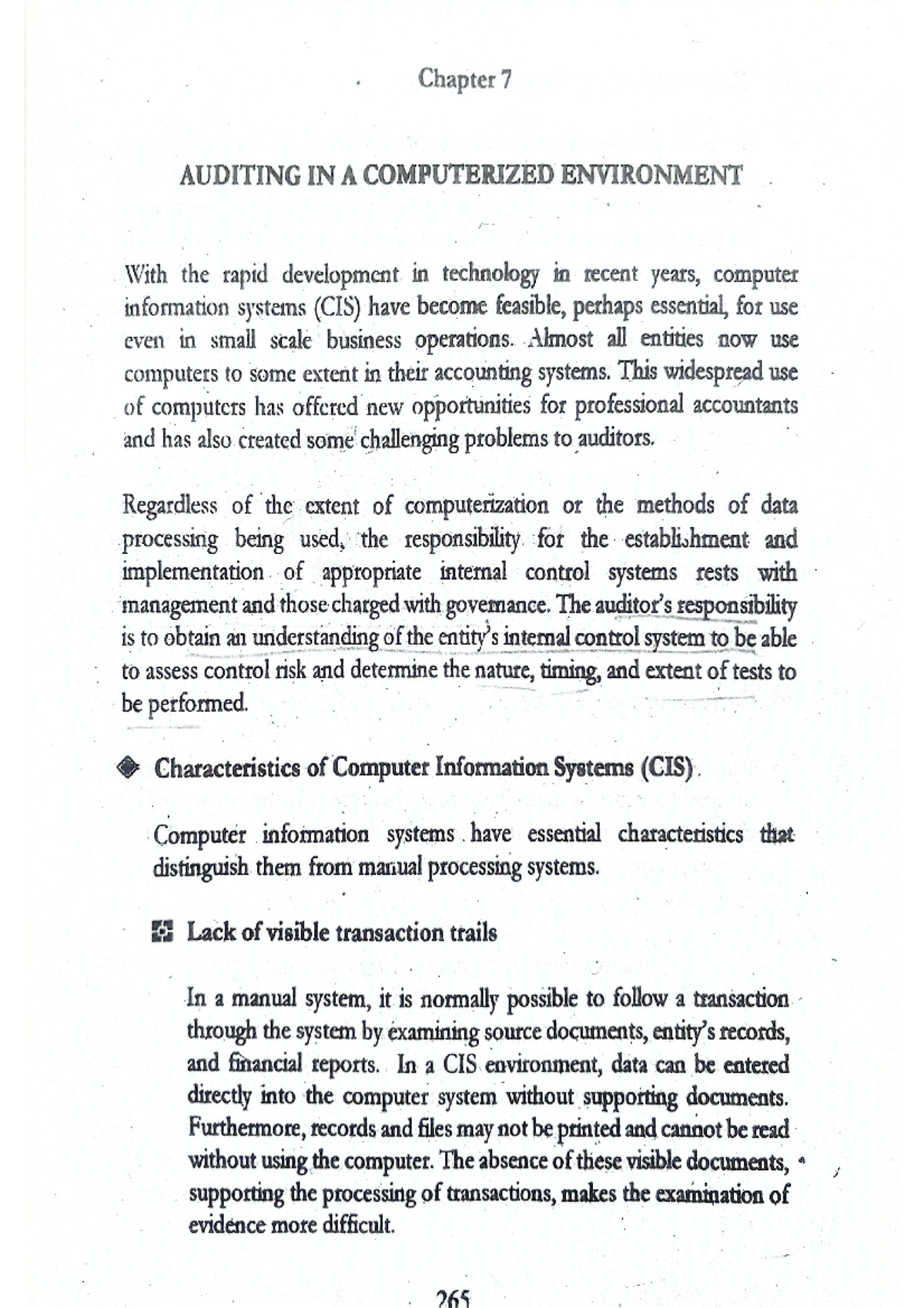 Chapter 7: Auditing in Computerized Information System (CIS) Environment - Studocu