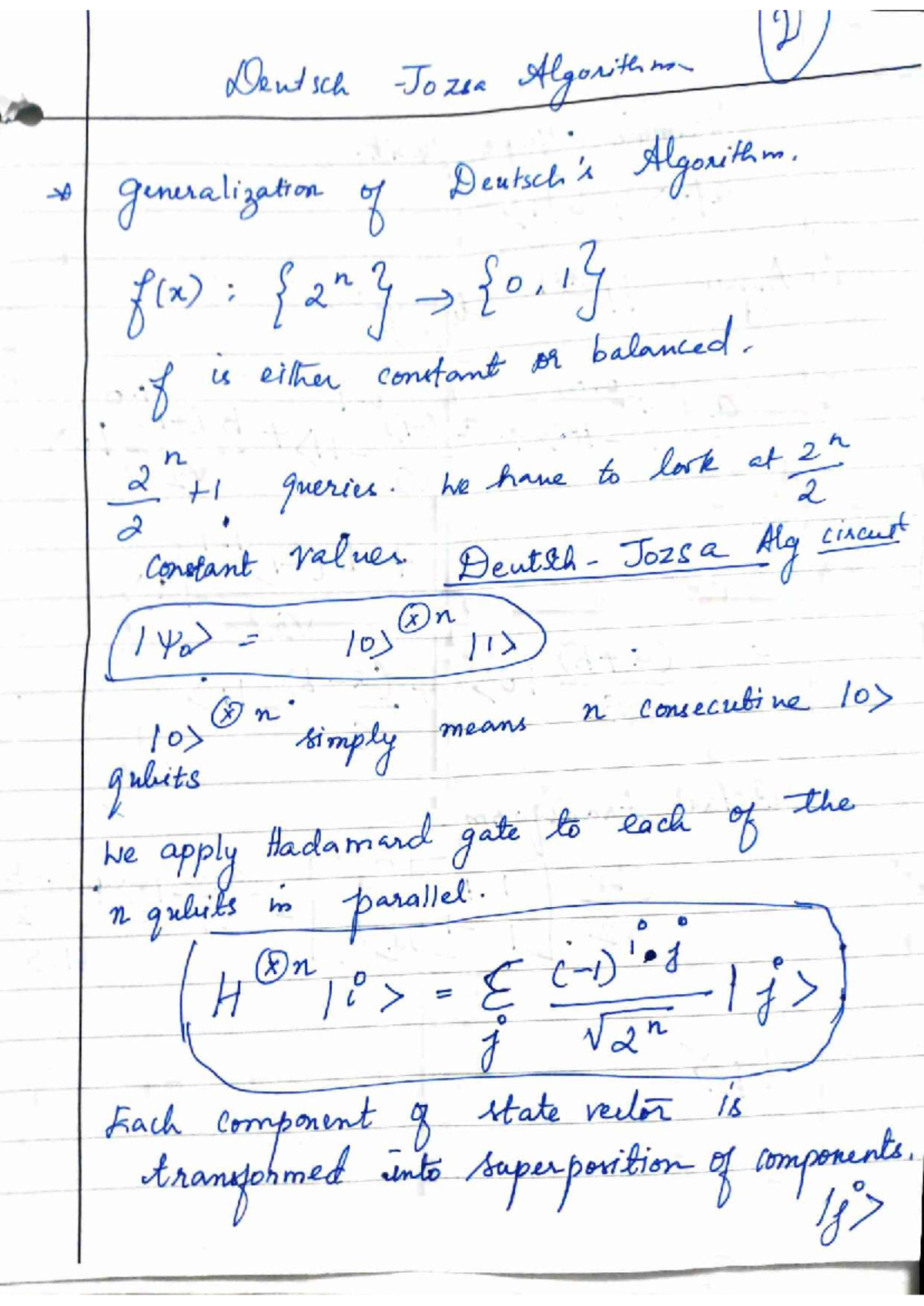 Deustch-Jozsa Algorithm (CS101) Overview and Analysis - Studocu