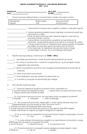 MATATAG K to 10 CURRICULUM EPP 4 DLL Week 3: Orthographic & Isometric ...