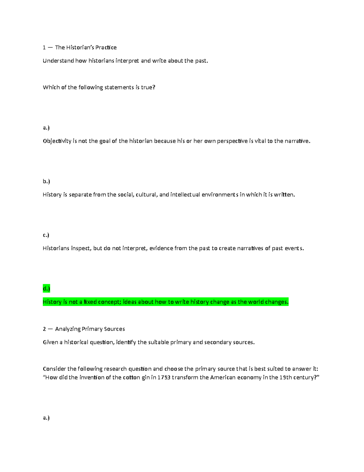 U.S. History I - Unit 1 Challenge 1: Analyzing Historical Contexts ...