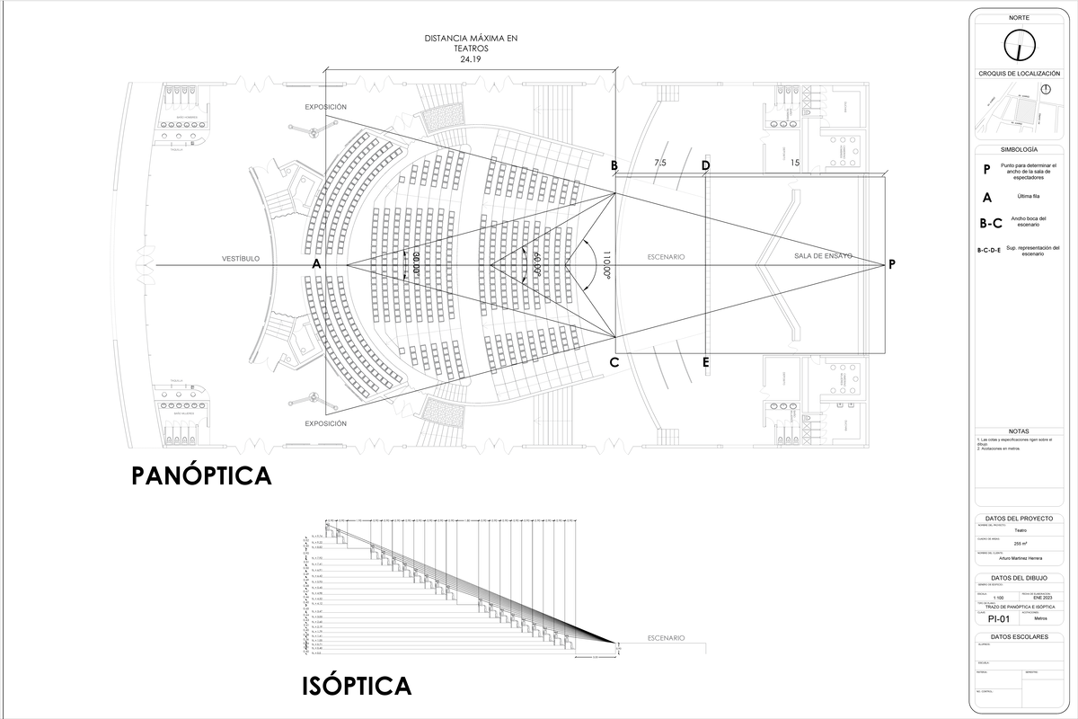 ISÓPTICA Y PANÓPTICA DE TEATRO: Croquis y Especificaciones de Proyecto ...