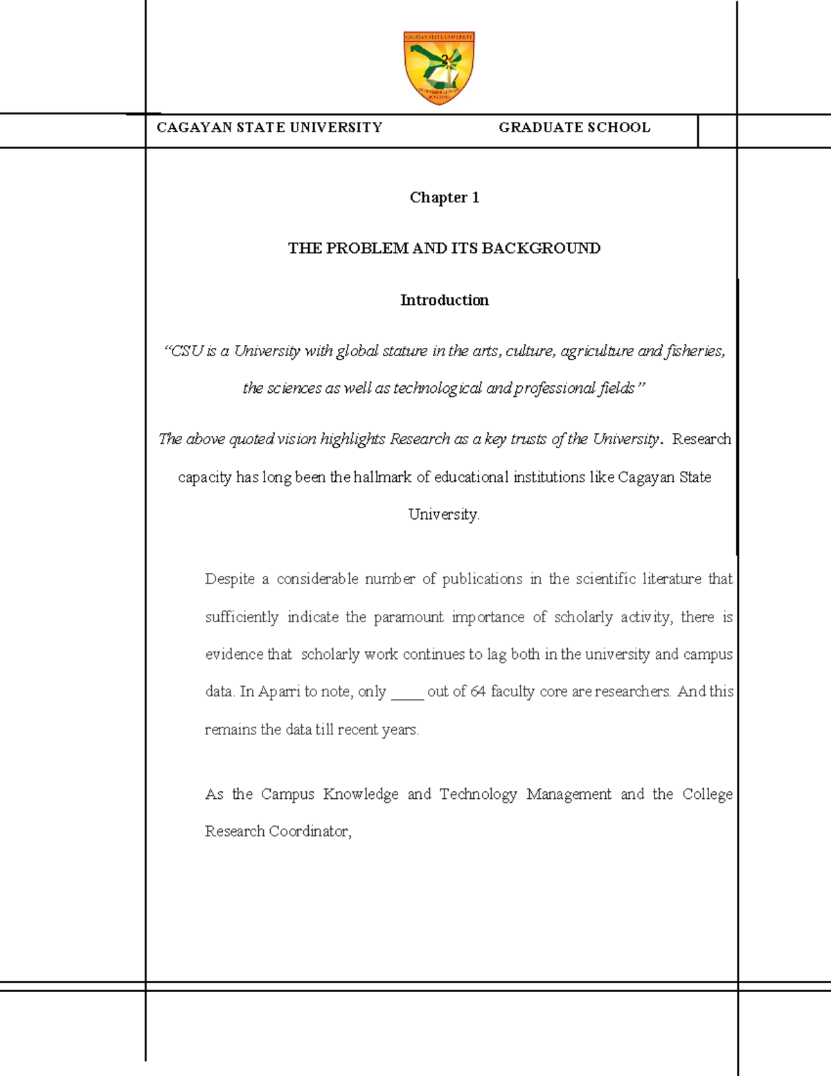 Research Proposal Template: Enhancing Research Capacity at CSU - Studocu