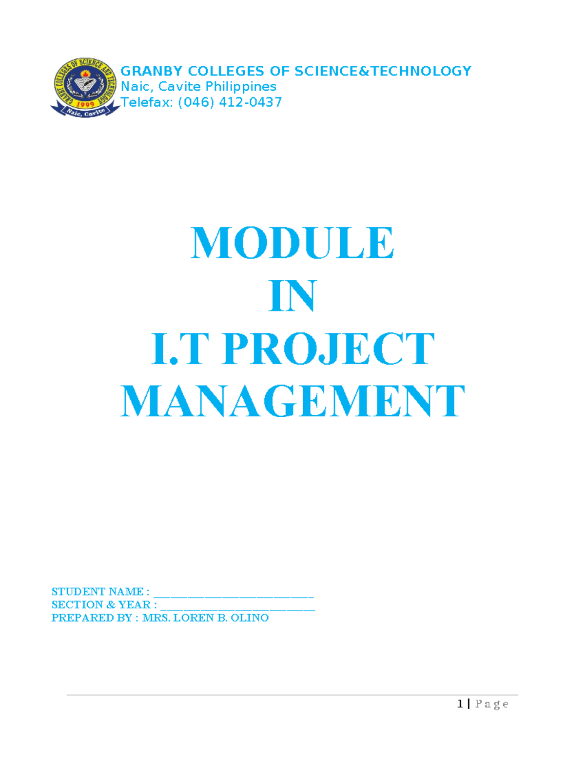 ITPM 101: Comprehensive Module on IT Project Management - Studocu