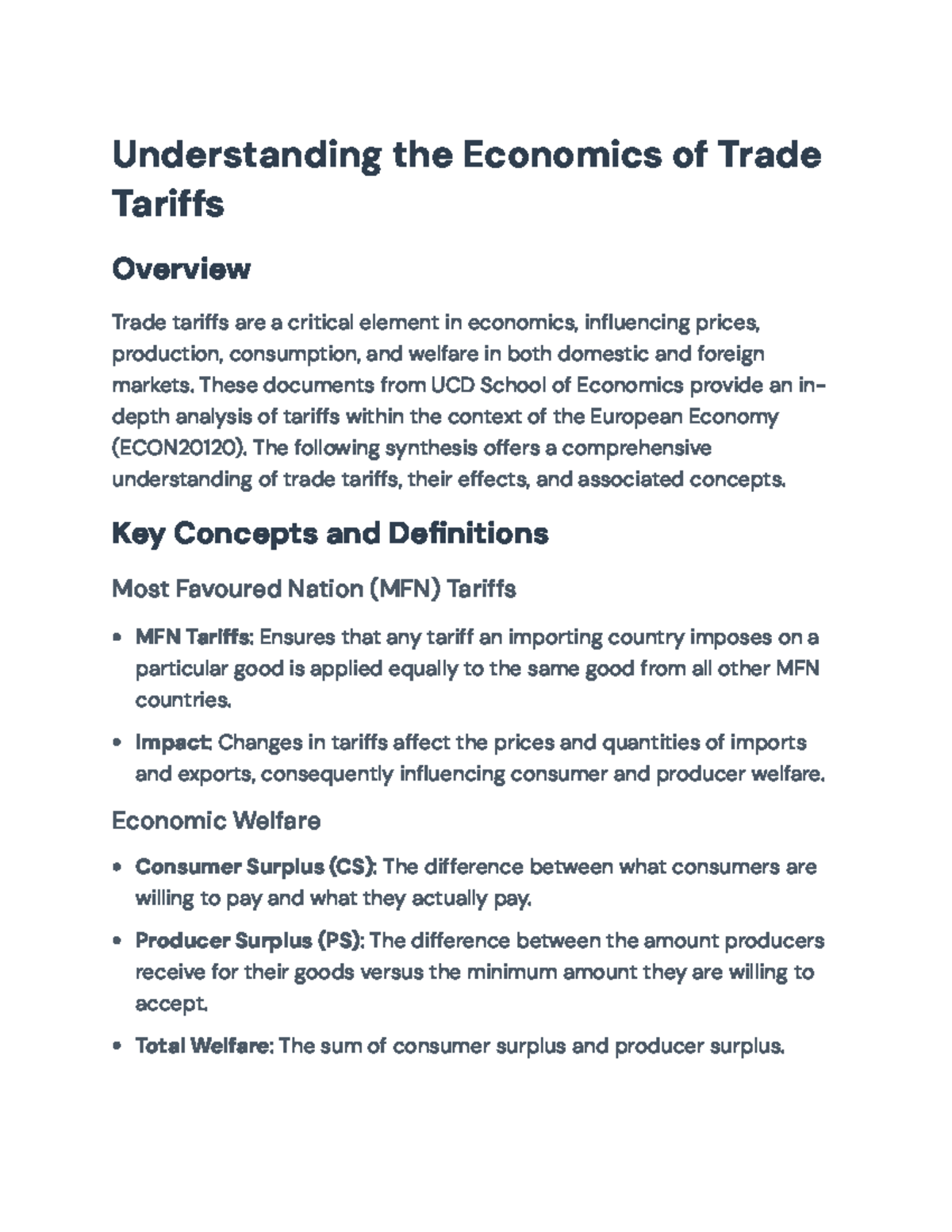Understanding Trade Tariffs: Economic Impact & Welfare Analysis ...
