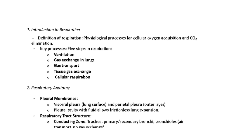 Respiration & Ventilation: Key Processes and Anatomy Overview (BIO 101 ...