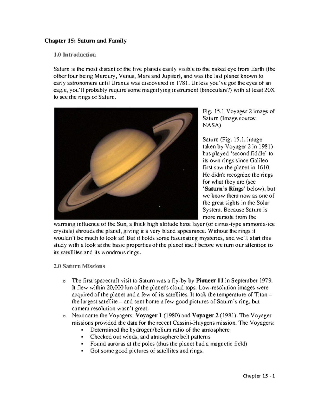 Chapter 15: Saturn, Its Rings, and Moons - Study Guide (ASTR 101 ...
