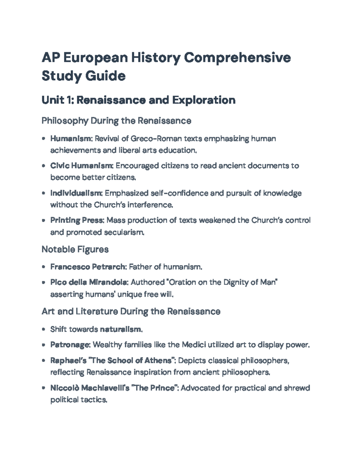 AP European History Comprehensive Study Guide: Key Themes and Events ...