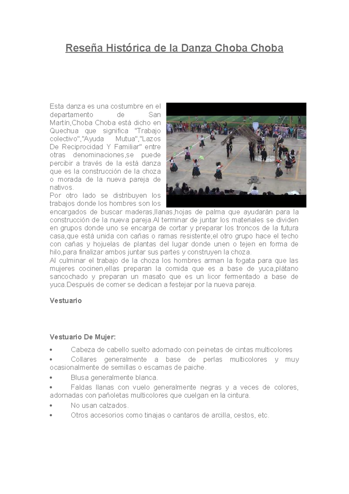 Reseña Histórica de la Danza Choba Choba y su Significado Cultural ...
