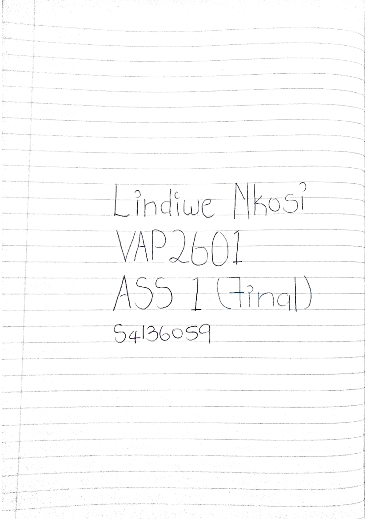 Vap2601 final draft - VAP2601 - Studocu