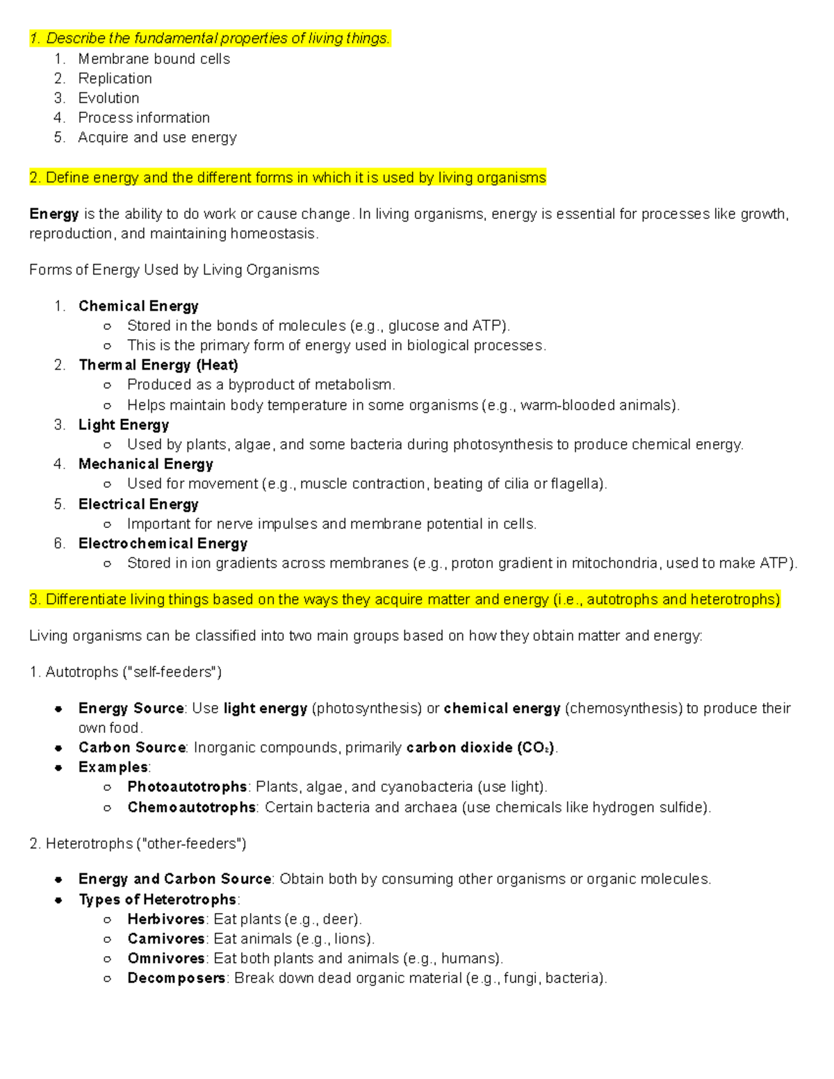 Biology Exam 1: Photosynthesis, Energy Forms & Cell Structure Insights ...