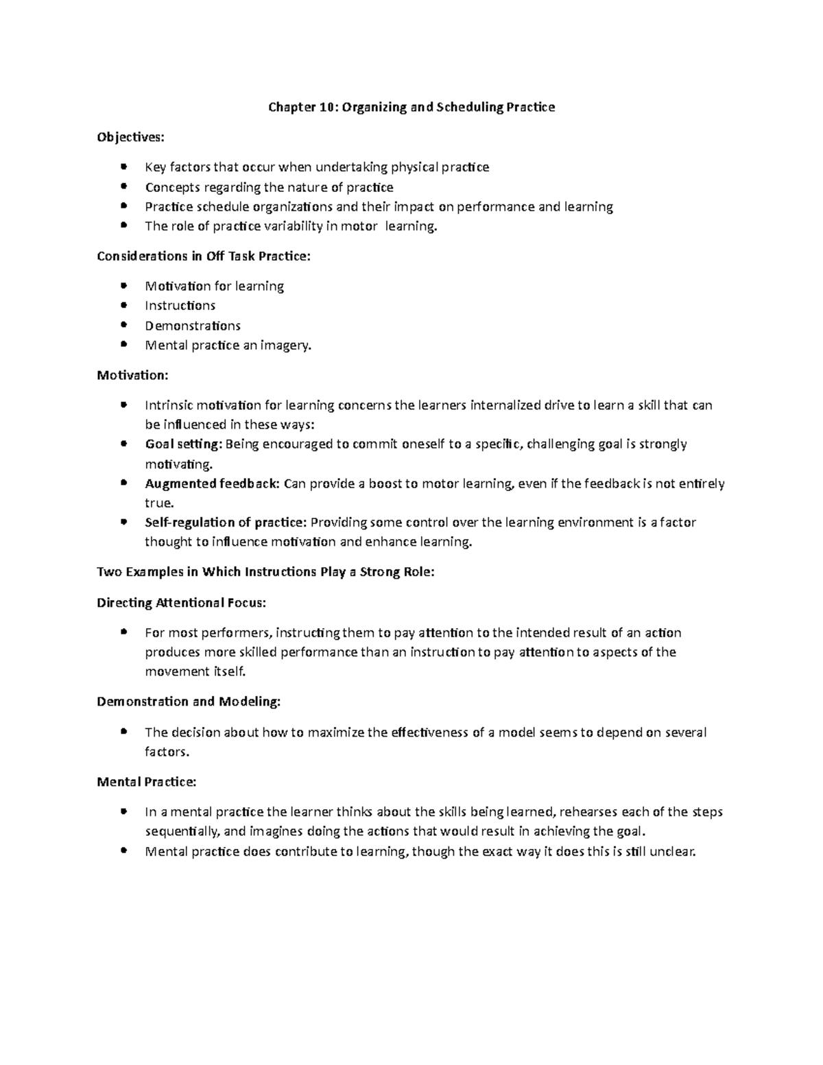 Chapter 10 Organizing and Scheduling Practice - Chapter 10: Organizing and Scheduling Practice ...